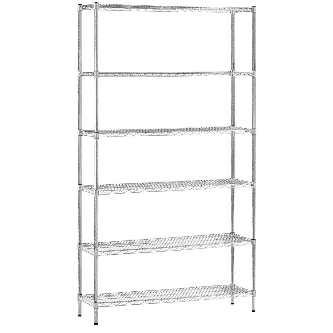 Chrome Wire Storage 6-Tier Garage Shelves 120cm x 35cm x 180cm – Space ...