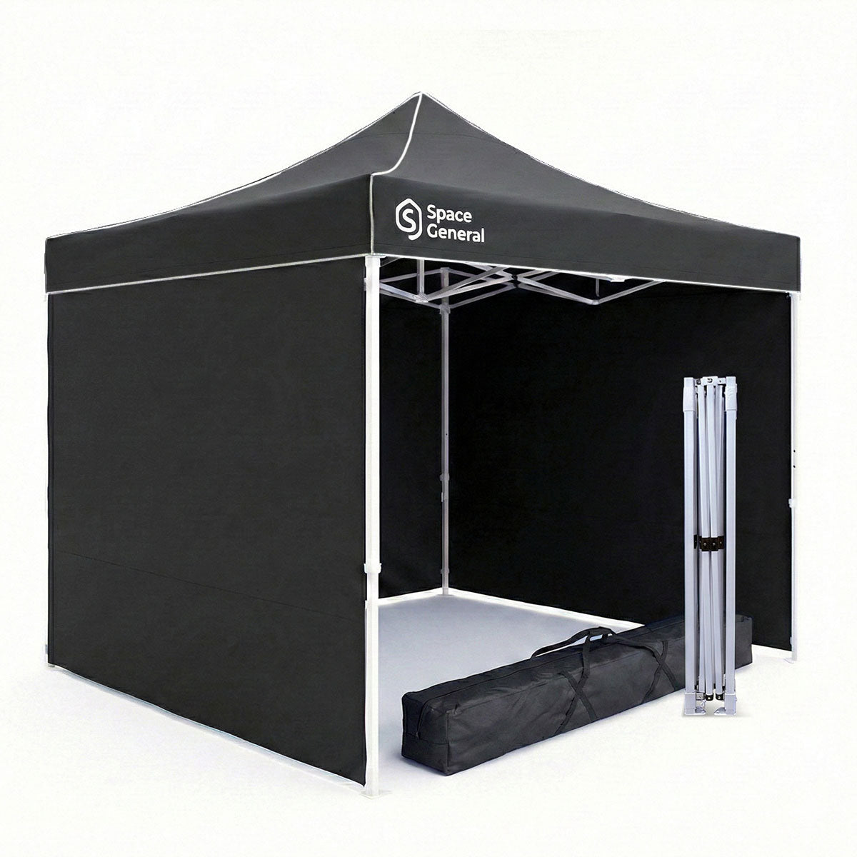Pop Up Gazebo 3m x 3m Black with Carry Bag – Space General