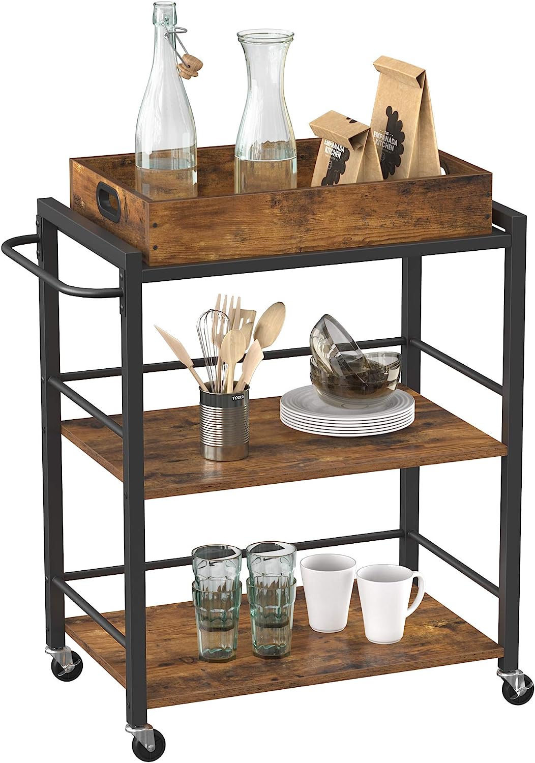 Bar Cart Industrial Style - Brown and Black – Space General