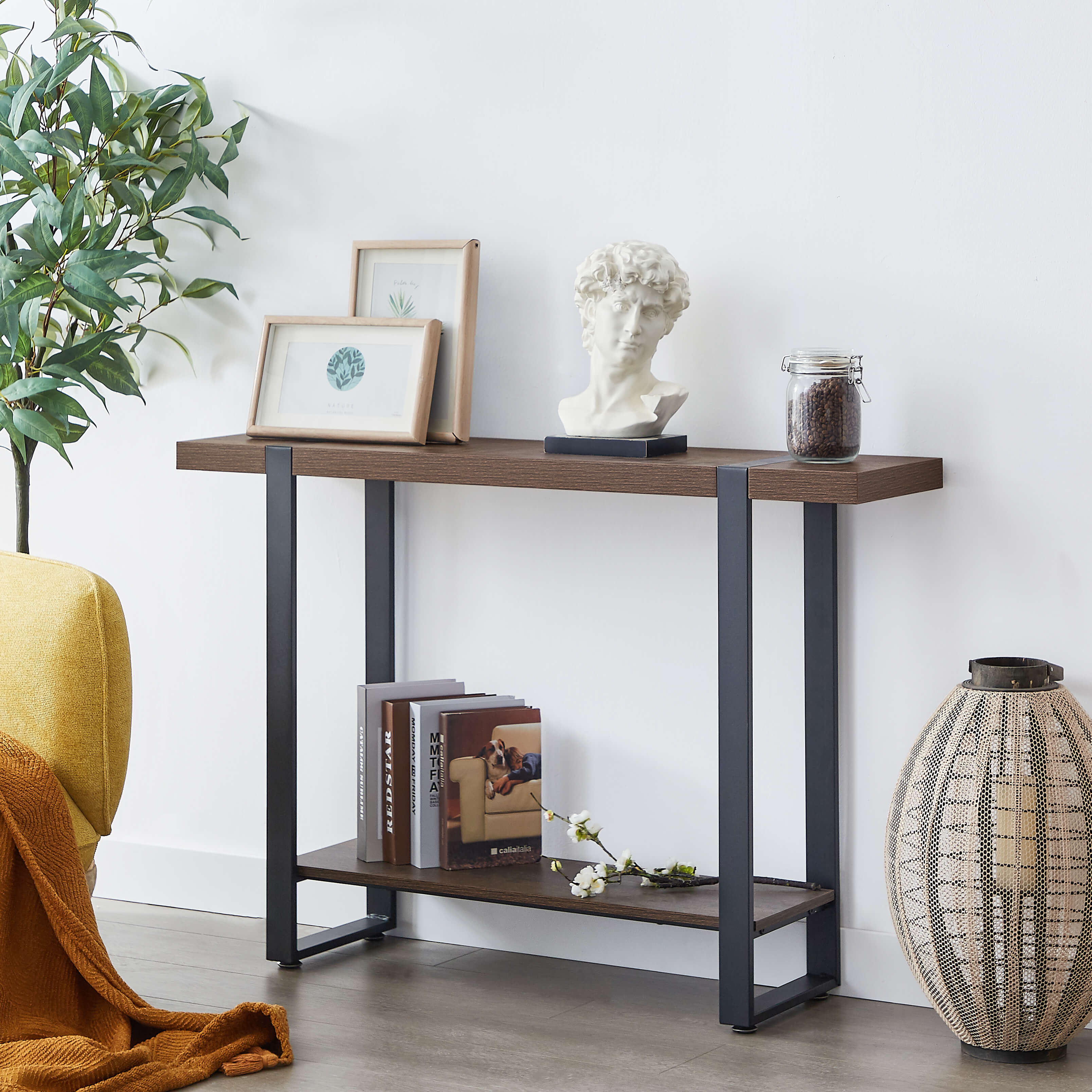 Nova Console Table with Storage Shelf - Dark Oak – Space General