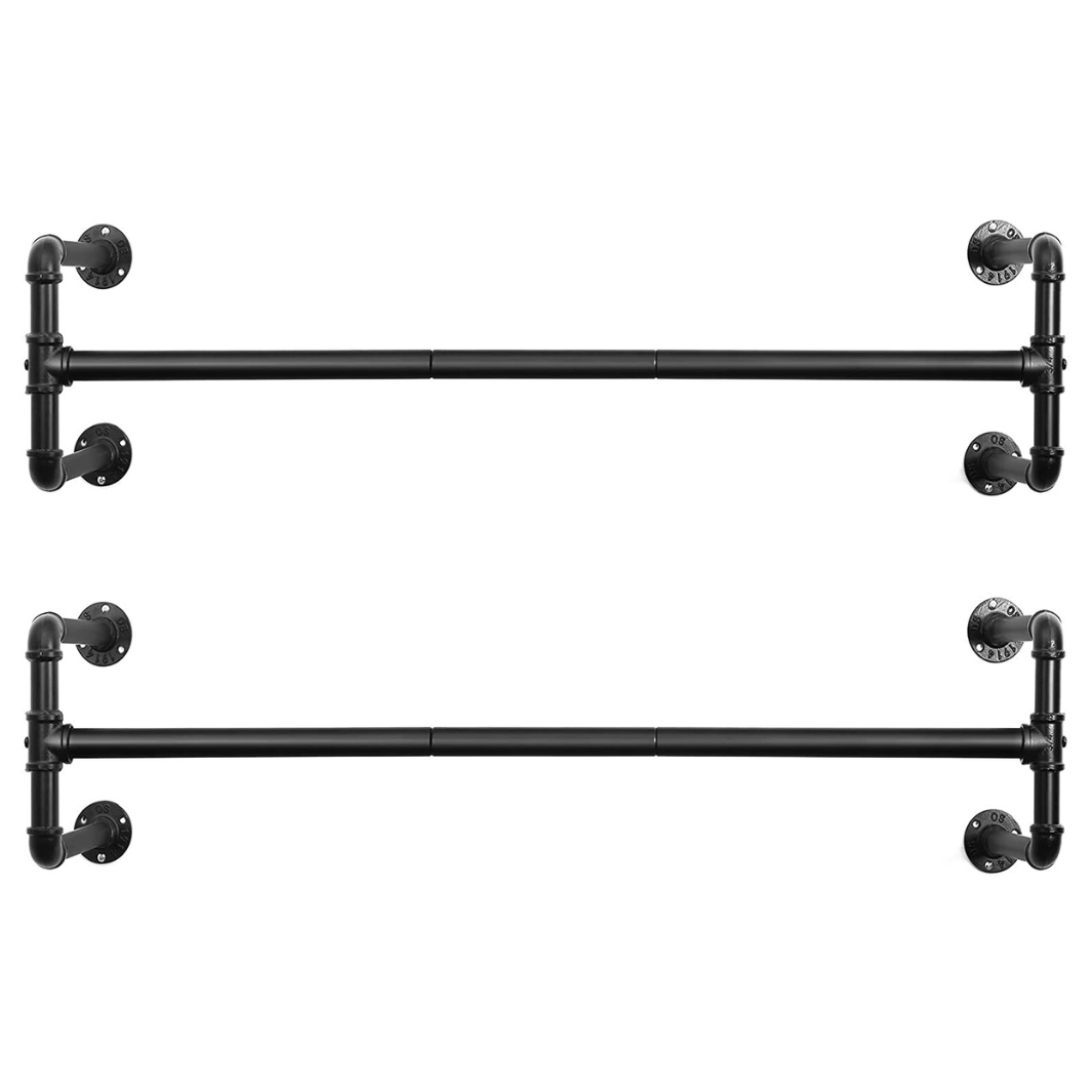 Heavy Duty Black Iron Garment Bar (Set of 2) – Space General