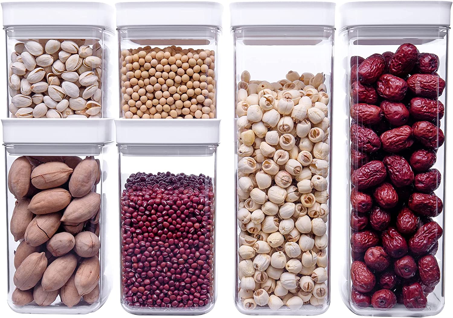 Food Storage Container Set Plastic Airtight Jar (Set of 6) – Space General