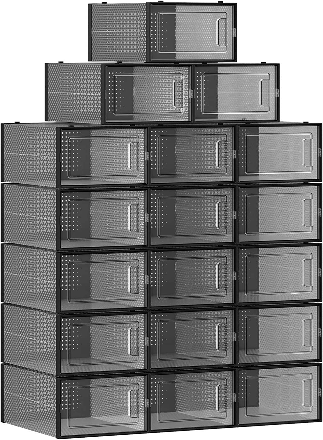 Large Drop-Front Shoe Box Black Fit up to UK Size 9 (Set of 18) – Space ...