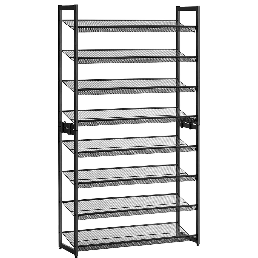 8 Tier Metal Stackable Shoe Rack - Black – Space General